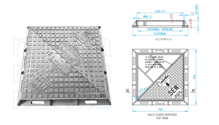 Stainless Steel Medium Duty Double Triangular Manhole Cover & Frame ...