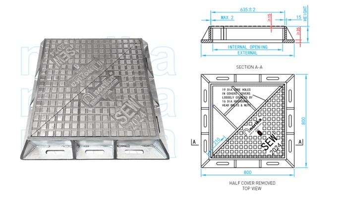 Stainless Steel Heavy Duty Double Triangular Manhole Cover & Frame ...