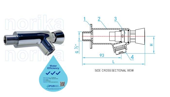 Pressmatic BIB Tap Delay Action Watersaving| Norika in Singapore