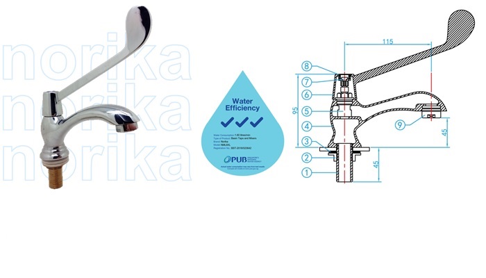 Chrome Plated Long Lever Quick Action Handle Basin Pillar Tap (For ...