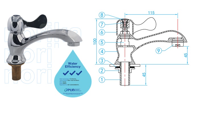 Short Handle Quick Action Chrome Plated Basin Pillar Tap| Norika in ...