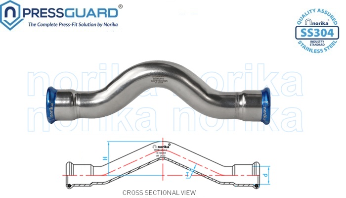 Stainless Steel 304 Press Fit Cross Over| Norika in Singapore