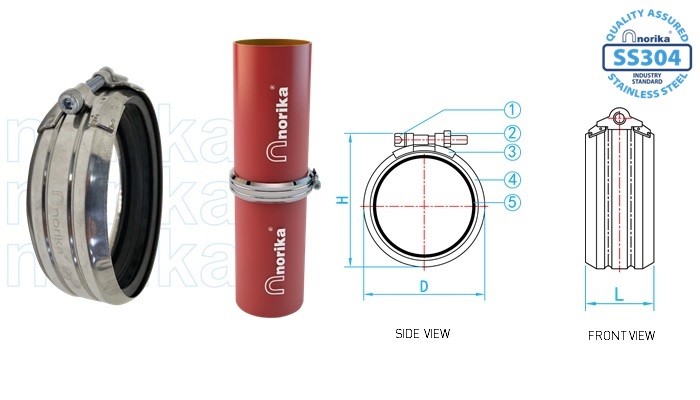 Stainless Steel 304 Type B Hubless Rapid Coupling (No Hub Coupling ...